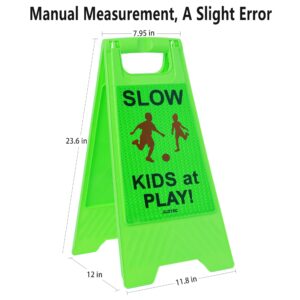 Children at Play Safety Signs For Street Kids at Play Signs For Street Slow Down Signs For Neighborhoods Kids Playing Reflective Caution Sign (3 Pack)