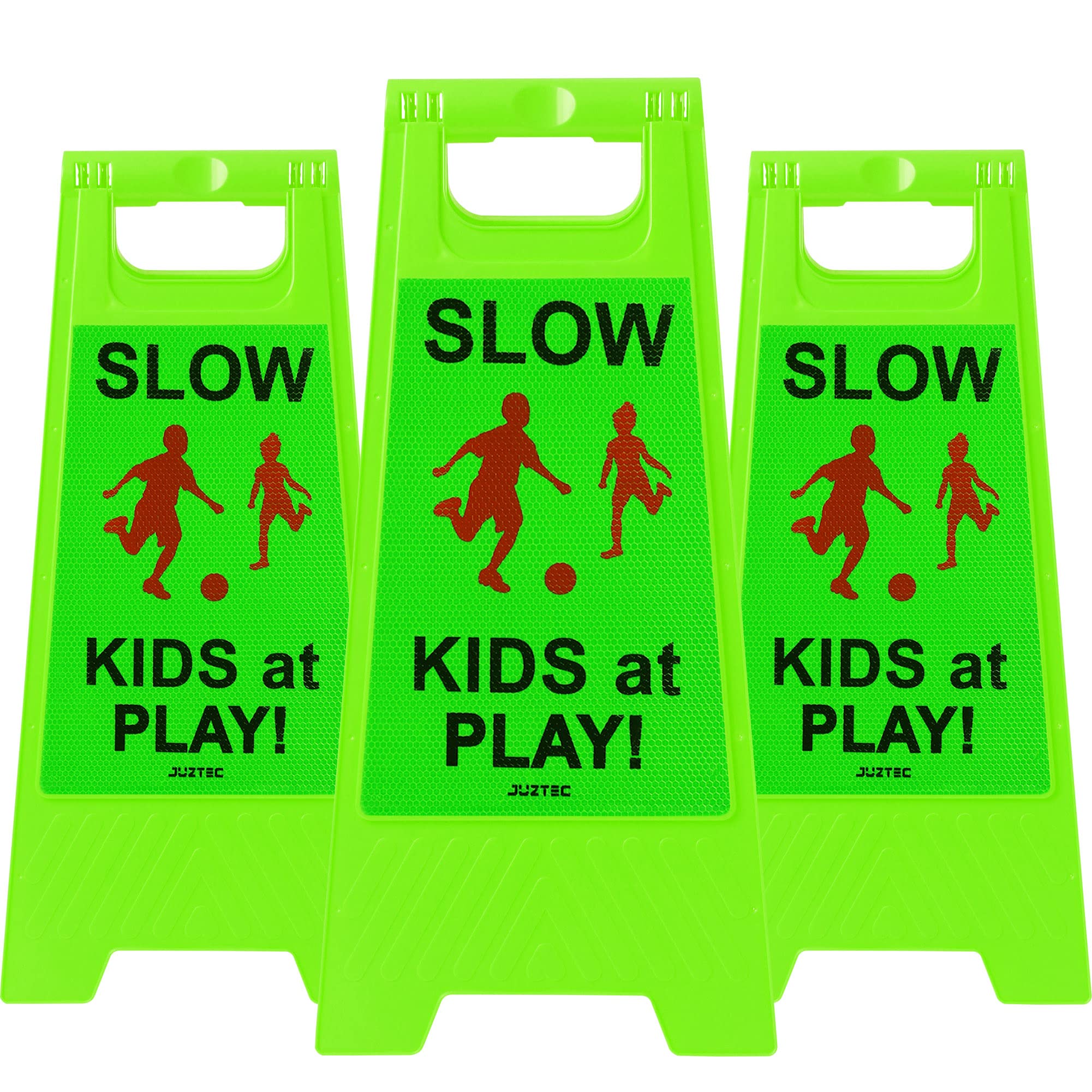 Children at Play Safety Signs For Street Kids at Play Signs For Street Slow Down Signs For Neighborhoods Kids Playing Reflective Caution Sign (3 Pack)