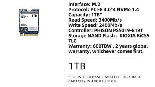 StrictFish 256GB PCIe Gen4x4 M.2 NVMe SSD 2230 PCI-E 4.0x4 Internal Solid State Drive 30mm PCIe M Key SANS1-2230 for Steam Deck, Surface, Laptop, and Desktop PC (256GB)