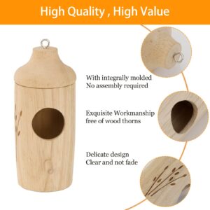 OROGHT Hummingbird House - Natural Wooden Hummingbird Houses for Outside Hanging, Gardening Gifts Home Decoration 3 Packs