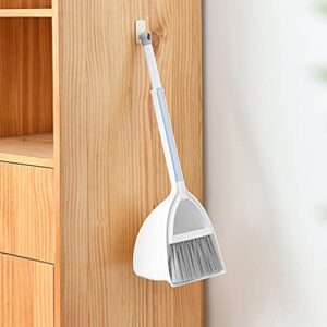 DOITOOL Broom and Dustpan Set for Children- 20in Height Standing Upright Broom and Dustpan Set for Home- Small Broom and Dustpan Set for Home Kitchen Room Office Lobby