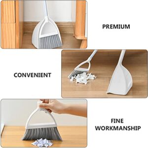 DOITOOL Broom and Dustpan Set for Children- 20in Height Standing Upright Broom and Dustpan Set for Home- Small Broom and Dustpan Set for Home Kitchen Room Office Lobby