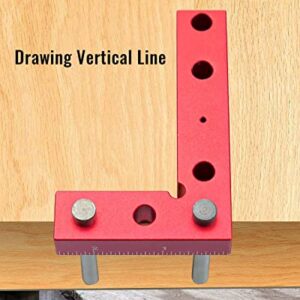 Mini Square Center Finder Tool, 90 Degree Square and Marking Center Finder Precision for Quick Measuring Square Edge, Line Gauge Center Positioning Square for Woodworking Layout, Square Center Scribe