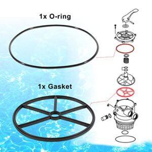 2" Diverter Spider Gasket and Top Valve O-Ring Compatible with 271148 271148z 271151 Fit for PacFab 2 Inch Top Mount and Side Mount Multiport Valves-2 Pack