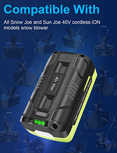 Aoasur 6.0Ah Battery Replacement for Snow Joe 40V and Sun Joe 40V Battery (Green)