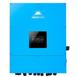 sungoldpower ul1741 6000w 48vdc hybrid solar inverter, ac 240v input, ac 120v/208v/240v output split phase inverter, ac coupled, ip65 rating waterproof inverter for grid tied and off grid system