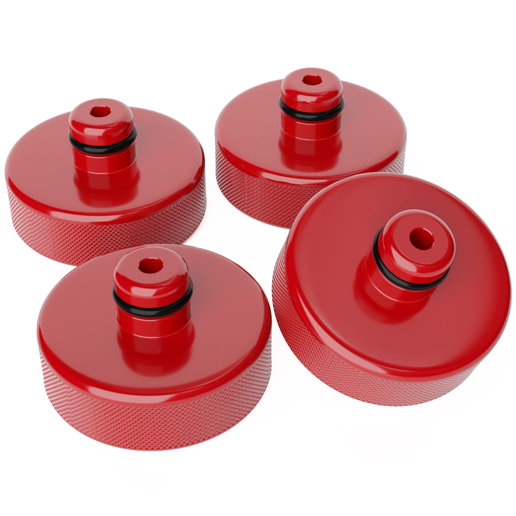 Jack Pad for Tesla Model 3 Y S X, Tesla Lifting Pucks Upgraded Polyurethane Jack Adapter Accessories Without Stinks, Howbow Floor Jack Tire Repair Tool Protects Battery & Chassis 4Pcs Red with Bag1