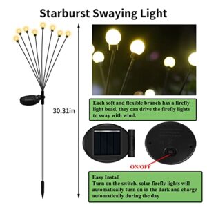 Anordsem Garden Lights 2 Pack, Solar Powered Fairy Lights for Outdoor Front Porch, Yard, Tree, Backyard, Patio, Pathway Decor, Outside Lighting Decorations (Warm White)