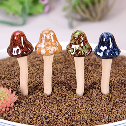 Housoutil Mushroom Decor 8pcs Garden Mushroom Statue Ceramics Mushroom Garden Lawn Ornaments