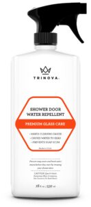 trinova shower door protectant - glass water repellent - shower door glass sealant - causes water beading - prevents soap scum and hard water buildup - 18 fl oz