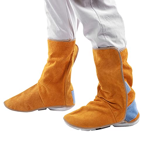 Welding Spats 1 Pair Leather Welding Boot Covers Retardant Welding Boot Cover Welder Leg Foot Safety Protection Safety Boot Cover Leg Foot Protection Cover