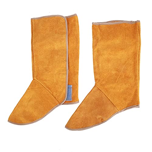 Welding Spats 1 Pair Leather Welding Boot Covers Retardant Welding Boot Cover Welder Leg Foot Safety Protection Safety Boot Cover Leg Foot Protection Cover