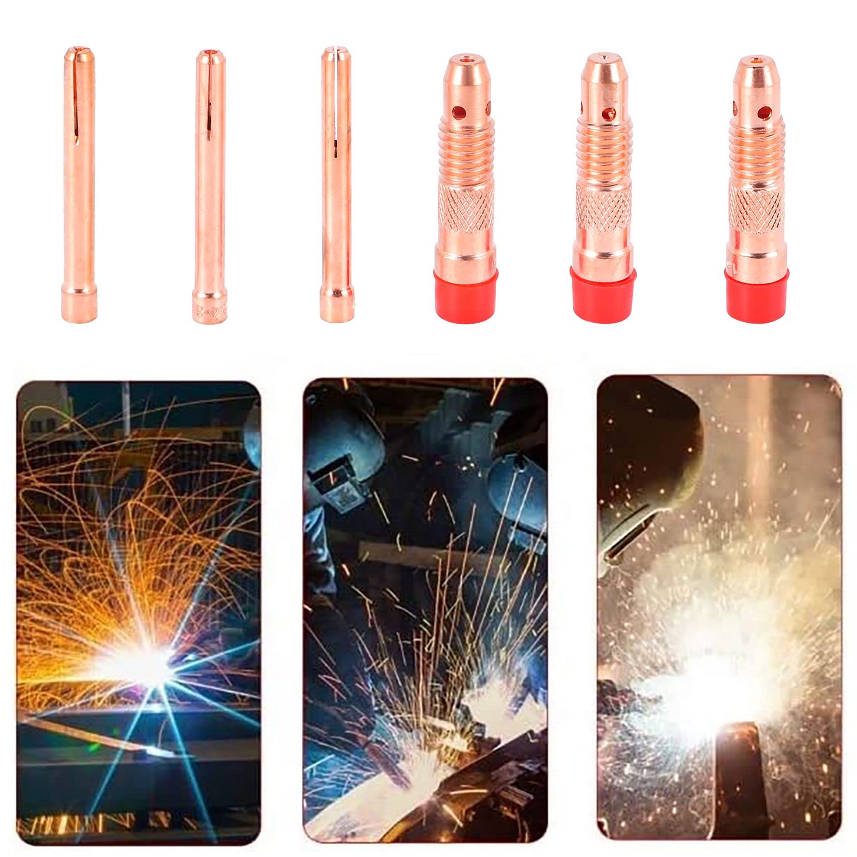 Sudemota 17Pcs Welders Welding Torch Tig Cup Collet Body Nozzle Kit Tungsten Electrode For -17/18/26 Tig Welding Torch