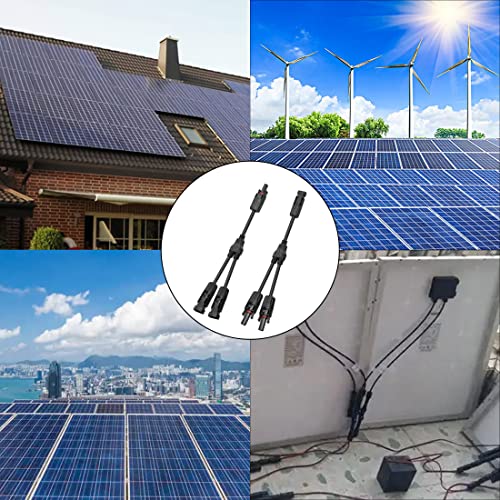 YACSEJAO Solar Panel Y Branch Parallel Cable 30A Waterproof Solar 2 to 1 Adapter Cable Wire Male Female Connector 1 Pair for Parallel Connection