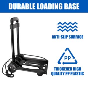 APOXCON Folding Hand Truck, Foldable Dolly Cart with Two Wheels, Collapsible Hand Cart with Adjustable Handle Lightweight Trolley Cart for Moving, Travel, Shopping, Office Use, Portable & Compact