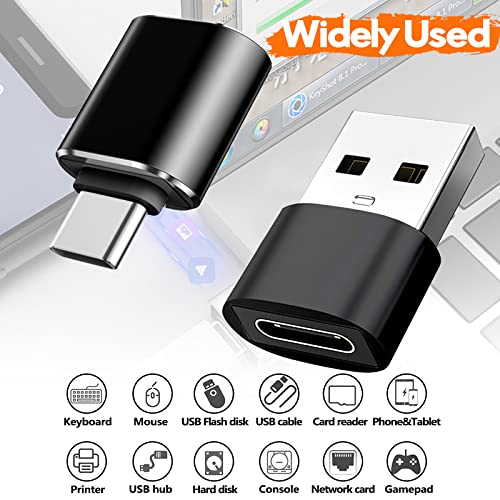 jaroco USB C Male to USB Female Adapter(2 Pack)&USB Male to USB C Female Adapter (2 Pack) Supports SuperSpeed Data Transfer & Fast Charging,Black