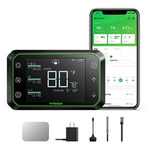 vivosun growhub controller e42, smart environmental wifi-controller with temperature, humidity, timer, cycle, schedule controls, for grow tent cooling ventilation lighting