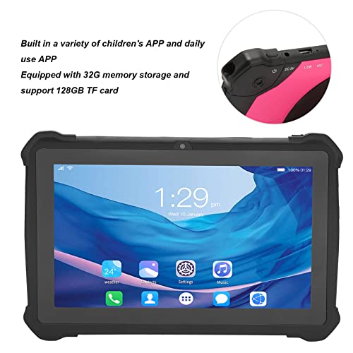 Kids Tablet, Childrens Tablet 7in IPS HD Large Screen 5GWIFI Dual Band 100240V for Boys Girls US Plug