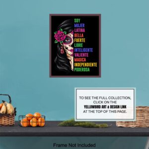 Mexicans Latinx Woman Wall Art - Latina Motivational poster - Arte Decoraciones Para Cuartos - Regalos Para Mujeres Ninas Chicas Chicano Latino Latin Americans - Inspiration Art Positive Quotes 8x10