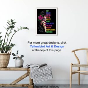 Mexicans Latinx Woman Wall Art - Latina Motivational poster - Arte Decoraciones Para Cuartos - Regalos Para Mujeres Ninas Chicas Chicano Latino Latin Americans - Inspiration Art Positive Quotes 8x10