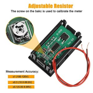 5 Pack DC 5~120V Digital Mini Voltmeter Tester Voltage Gauge, SUNJOYCO 0.56" LED Display Panel Motorcycle Battery Monitor, 2 Wire Calibratable DC Volt Meter, Blue