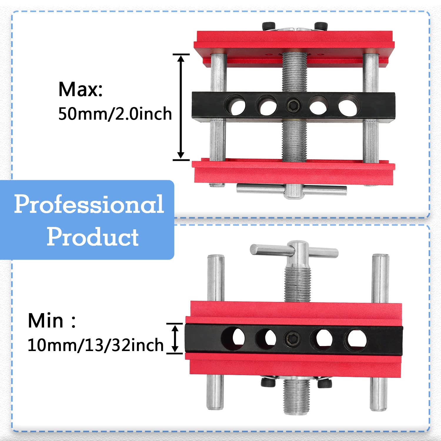 Kingson Self Centering Dowel Jig, Wood Doweling Hole Drill Guide Tool with Step Drill Guide Bushings Set, Woodworking Joints Tools for DIY Project