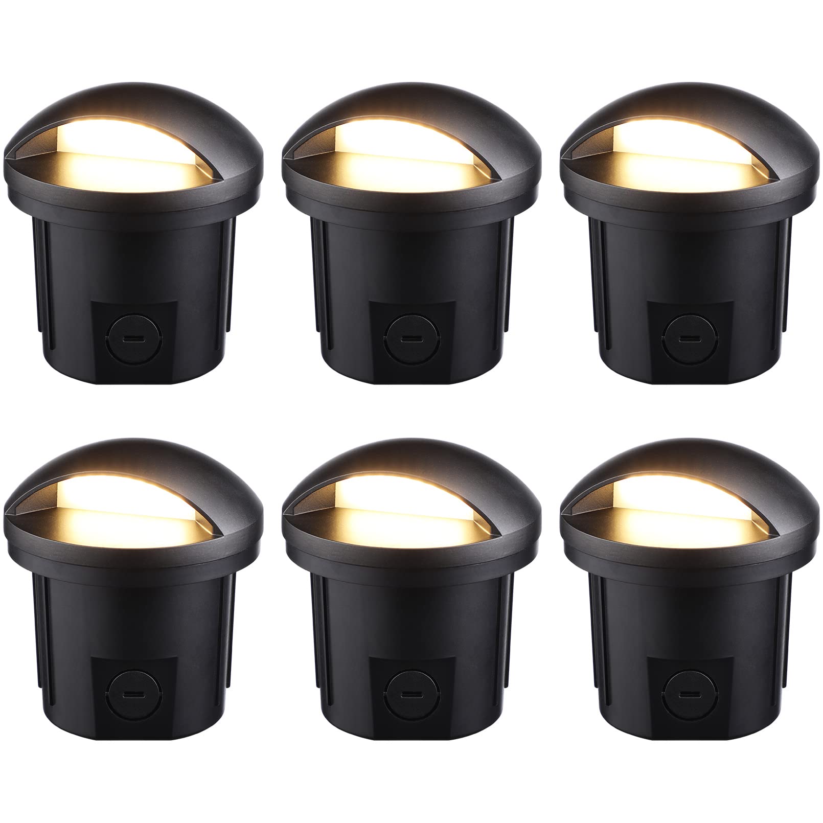 LEONLITE 6W Well Lights Landscape LED, Inground Lights Outdoor, Landscape Well Lighting, Low Voltage Landscape Light, IP67 Waterproof, Aluminum, 12-24V AC/DC, CRI90, 3000K Warm White, Black, Pack of 6