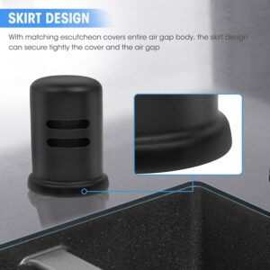 Dishwasher Air Gap Cover D201-1-62 Fits Most Air Gap Bodies with Solid Brass Inside and Black Stoving Varnish Surface, Cap Only, Pack of 1