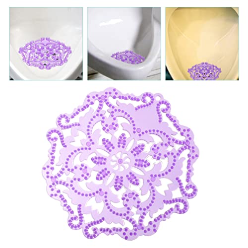 ULTECHNOVO 10pcs Urinal Screen Deodorizer Flower Urinal Pad with Scent Anti- Splatter Urinal Mat Odor Freshener Toilet Supplies for Bathrooms Restrooms Office Purple