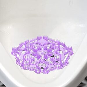 ULTECHNOVO 10pcs Urinal Screen Deodorizer Flower Urinal Pad with Scent Anti- Splatter Urinal Mat Odor Freshener Toilet Supplies for Bathrooms Restrooms Office Purple