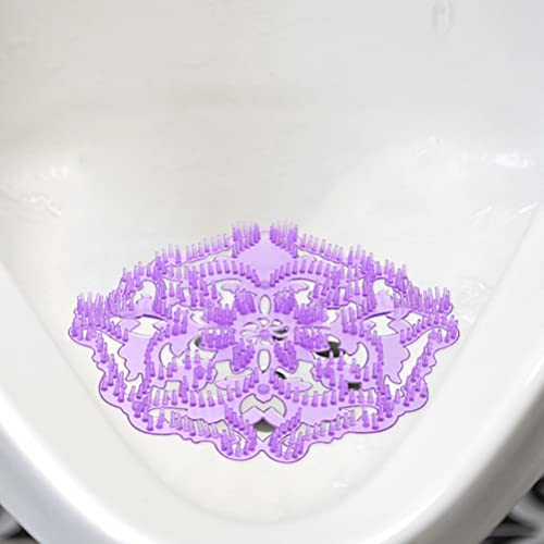 ULTECHNOVO 10pcs Urinal Screen Deodorizer Flower Urinal Pad with Scent Anti- Splatter Urinal Mat Odor Freshener Toilet Supplies for Bathrooms Restrooms Office Purple