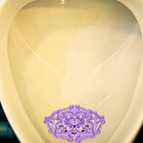 ULTECHNOVO 10pcs Urinal Screen Deodorizer Flower Urinal Pad with Scent Anti- Splatter Urinal Mat Odor Freshener Toilet Supplies for Bathrooms Restrooms Office Purple