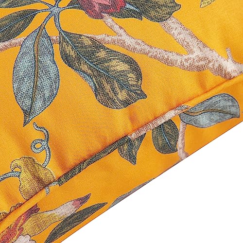 Makimoo Set of 4 Outdoor Dining Chair Cushions, Comfort Patio Seating Cushions, 44 x21x4.5 inch, Single Welt and Zipper, Sunset Blossom Orange