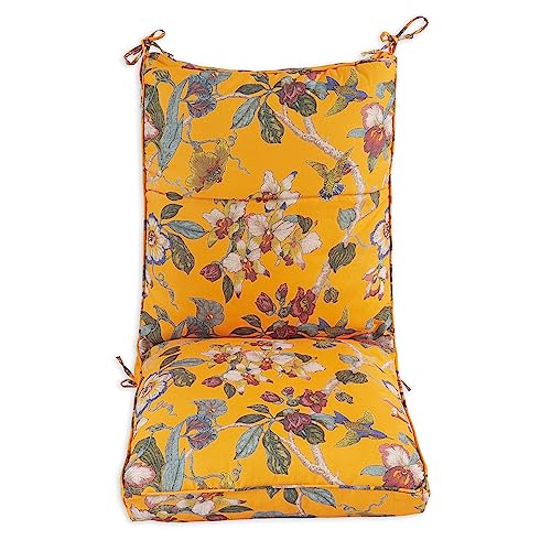 Makimoo Set of 4 Outdoor Dining Chair Cushions, Comfort Patio Seating Cushions, 44 x21x4.5 inch, Single Welt and Zipper, Sunset Blossom Orange