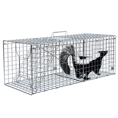 Toriexon Large Live Catch Animal Traps 42 X 15 X 17Inch, Live Animal Trap Easy to Set and Release, Collapsible Large Animal Catcher Cage for Large Dogs, Foxes