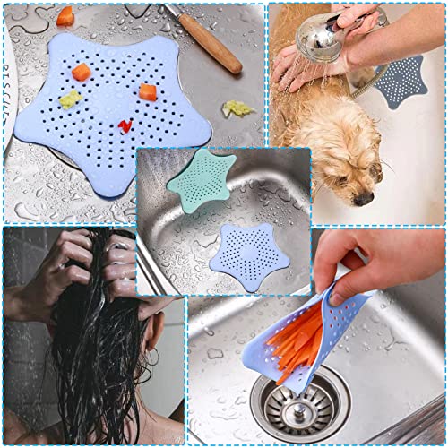 YUEARN 8 Pieces Shower Drain Hair Catcher, Silicone Hair Stopper, Shower Drain Covers with Suction Cup Suit for Bathroom Bathtub and Kitchen (8 Colors)