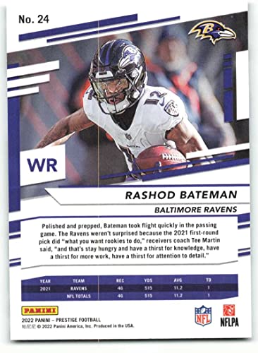 2022 Panini Prestige #24 Rashod Bateman NM-MT Baltimore Ravens Football