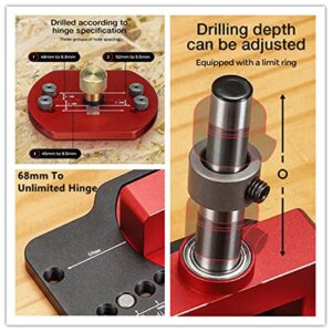 TOGETDREAM 35mm Concealed Hinge Drilling Jig Aluminum Alloy Hinge Boring Hole Drill Drill Guide Locator for Door Cabinet Installation Cabinet Hardware Jig Suitable for American&European