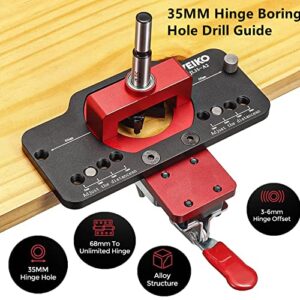 TOGETDREAM 35mm Concealed Hinge Drilling Jig Aluminum Alloy Hinge Boring Hole Drill Drill Guide Locator for Door Cabinet Installation Cabinet Hardware Jig Suitable for American&European