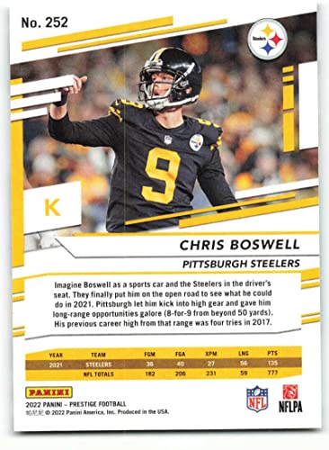 2022 Panini Prestige #252 Chris Boswell NM-MT Pittsburgh Steelers Football