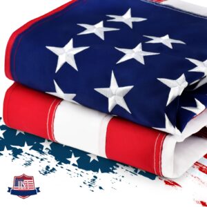 100% made in usa american flags 3x5 ft outside,american flag outdoor heavy duty,us flag 3x5 longest lasting usa flag, built for outdoor use,(100% in usa)