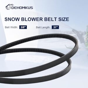 Drive Belt Fits for Snow Thrower - Drive V-Belt for MTD 754-0142 954-0343 754-0205 Ariens 72099 0720990 Simplicity 1672732SM Series edgers Snowblowers (3/8" X31")