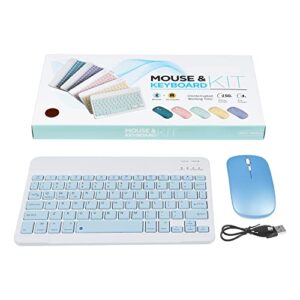 Super Space Wireless Bluetooth Keyboard and Mouse Combo, Ultra-Thin 2.4 GHz Wireless Keyboard and Mouse for iPad Pro/iPad Air/iPad 9.7 and Other iOS Android Windows Devices,Blue