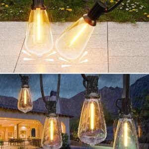 GPATIO 120FT Outdoor String Lights, Waterproof Patio Lights with 64 Hanging Lights ST38 Bulbs, 2700k Shatterproof for Backyard Gazebo Porch Garden Outside Decor