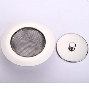 stainless steel sink filter waste plug hair catcher drains bathroom floor drain kitchen anti-clog strainer with deodorant cover, wide rim 4.5 inch diameter