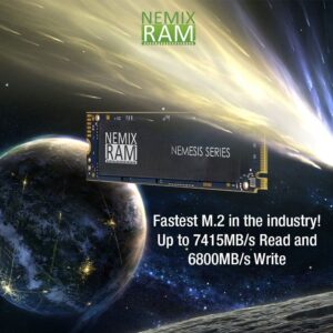 NEMIX RAM Nemesis Series 1TB M.2 2280 Gen4 NVMe SSD for Playstation 5 & PC Gaming Machines Fastest Write Speeds up to 7415mbps Supports PCIe 4 (PCIe3 Backward Compatible)