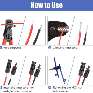 kimystam 16 PCS Solar Connectors with Spanners Solar Panel Cable Connectors 8 Pairs Male/Female(10AWG)