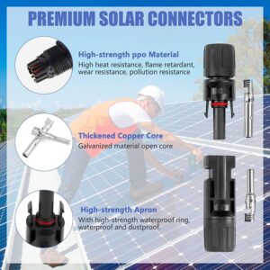 kimystam 16 PCS Solar Connectors with Spanners Solar Panel Cable Connectors 8 Pairs Male/Female(10AWG)