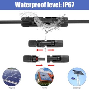 kimystam 16 PCS Solar Connectors with Spanners Solar Panel Cable Connectors 8 Pairs Male/Female(10AWG)