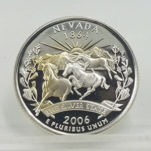 2006 S Silver PROOF Quarter 25 Cents (1/4 Dollar) Nevada Coin. From Opened Mint Set 25 Cents (1/4 Dollar) Graded By Seller Some Wear.